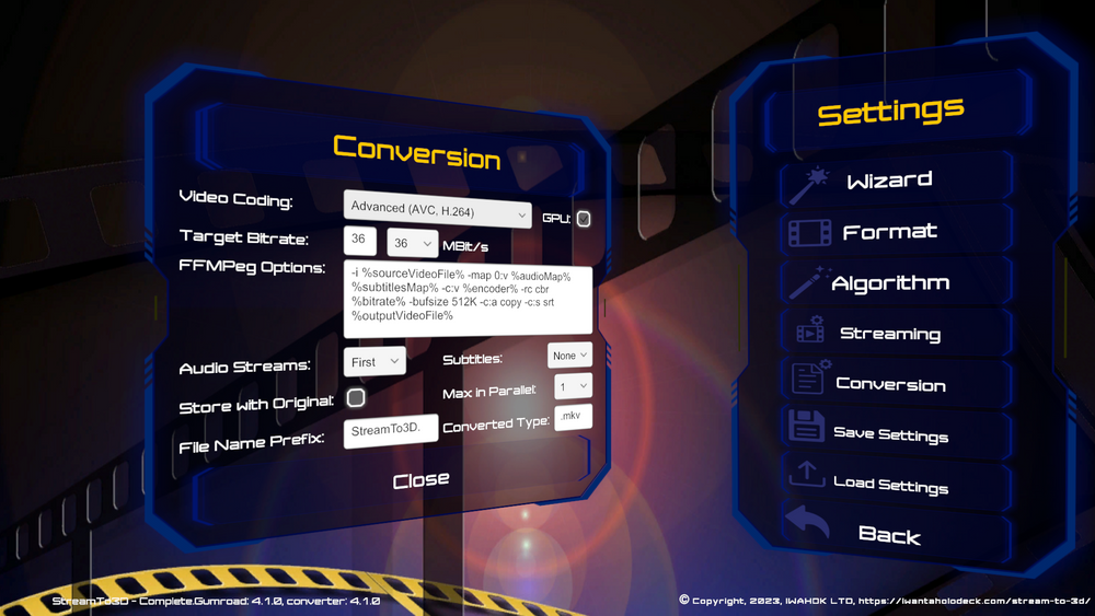 Stream to 3D - Video File Conversion