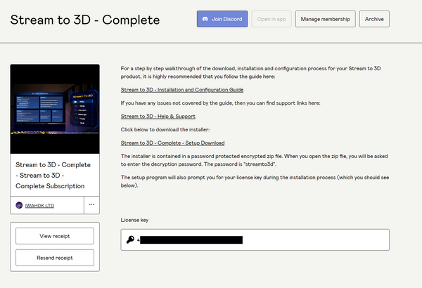 Stream to 3D - Installation